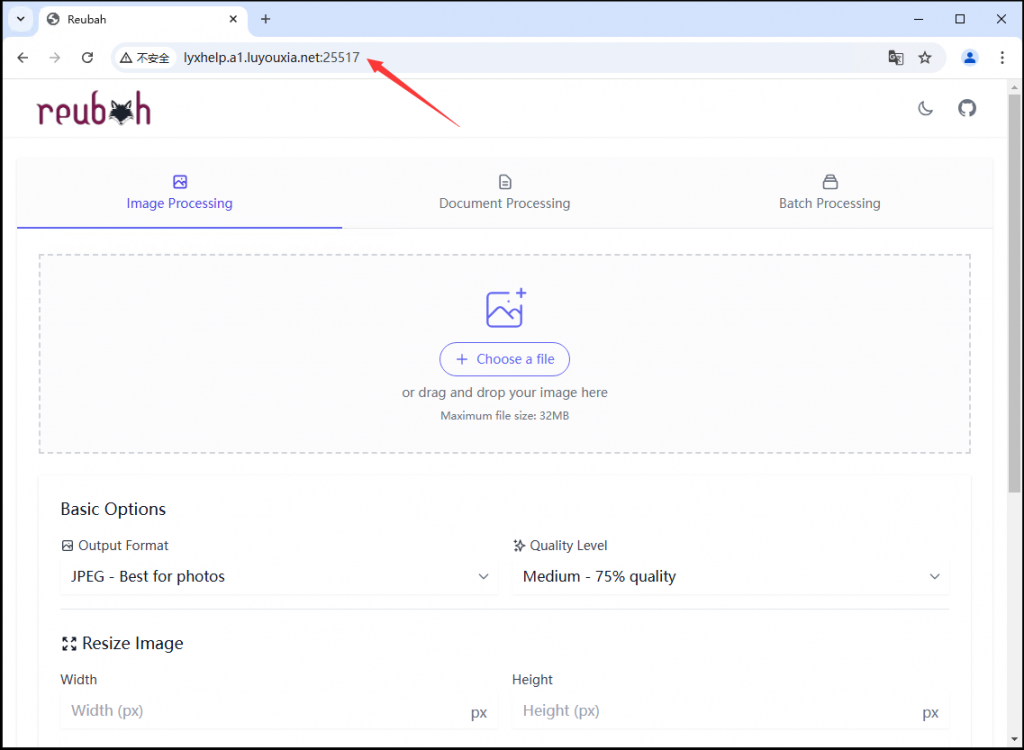 本地部署图片与文档处理神器 Reubah 并实现外部访问 - 帮助中心 - 路由侠